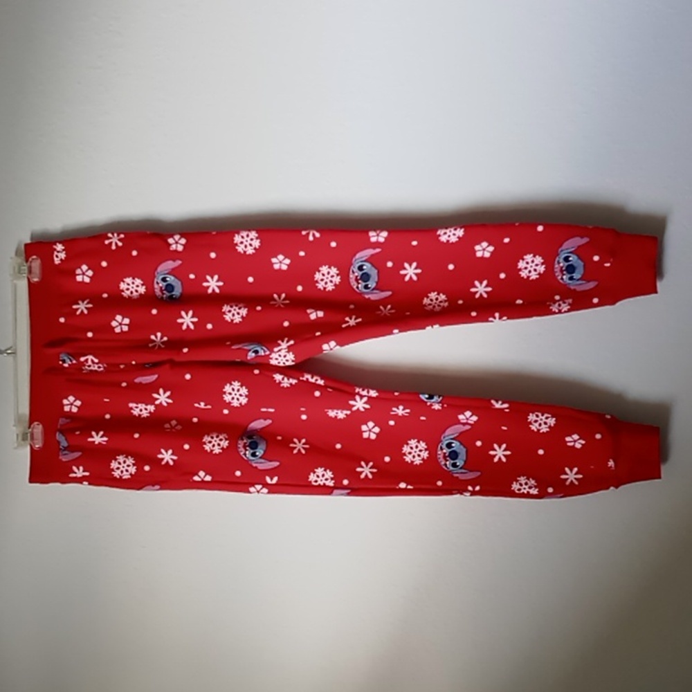 Disney Stitch Red Sweatpants With Stitch & Snowflakes… - Gem
